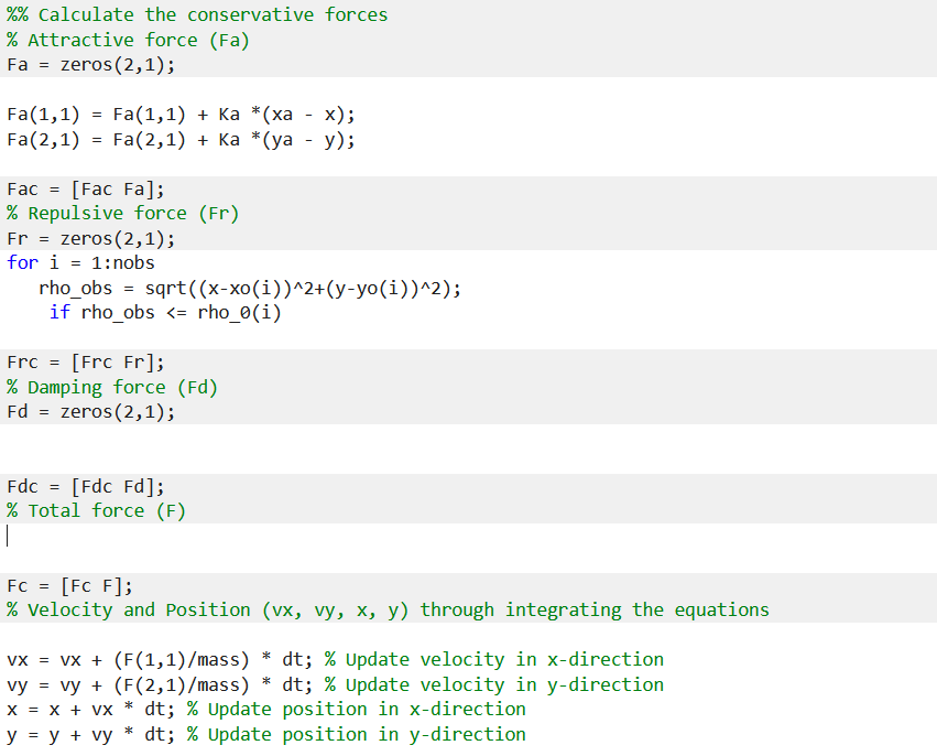Solved Generate code to calculate the repulsive, damping and | Chegg.com