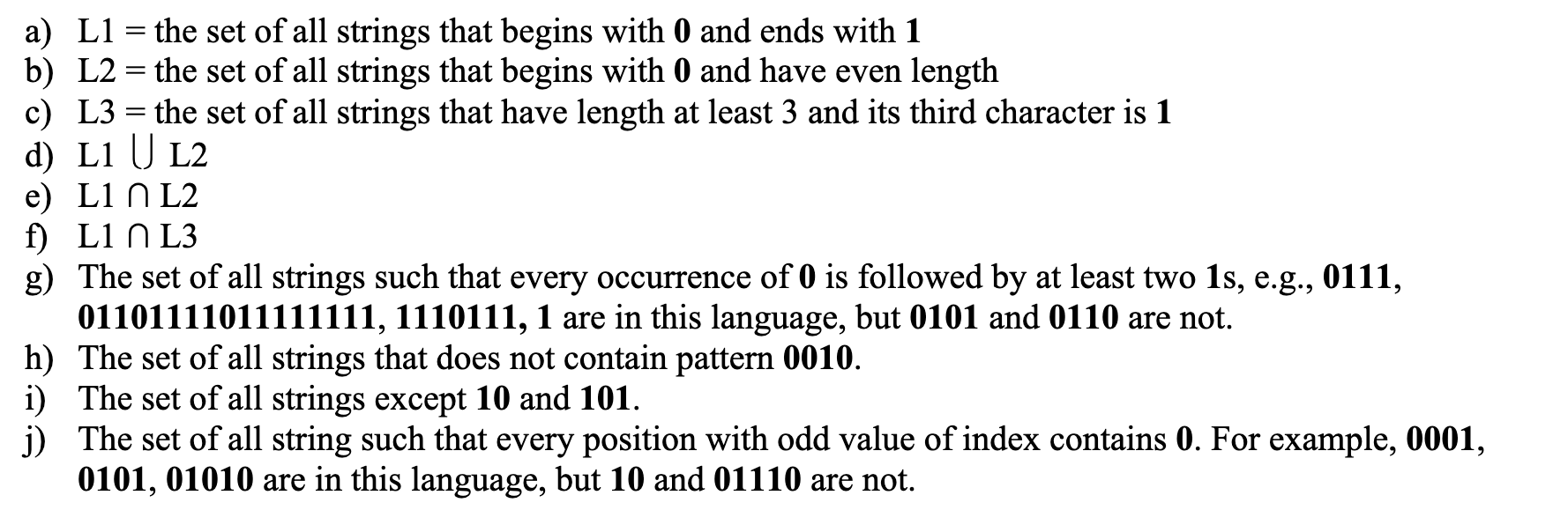 Solved A L1 The Set Of All Strings That Begins With 0 And 