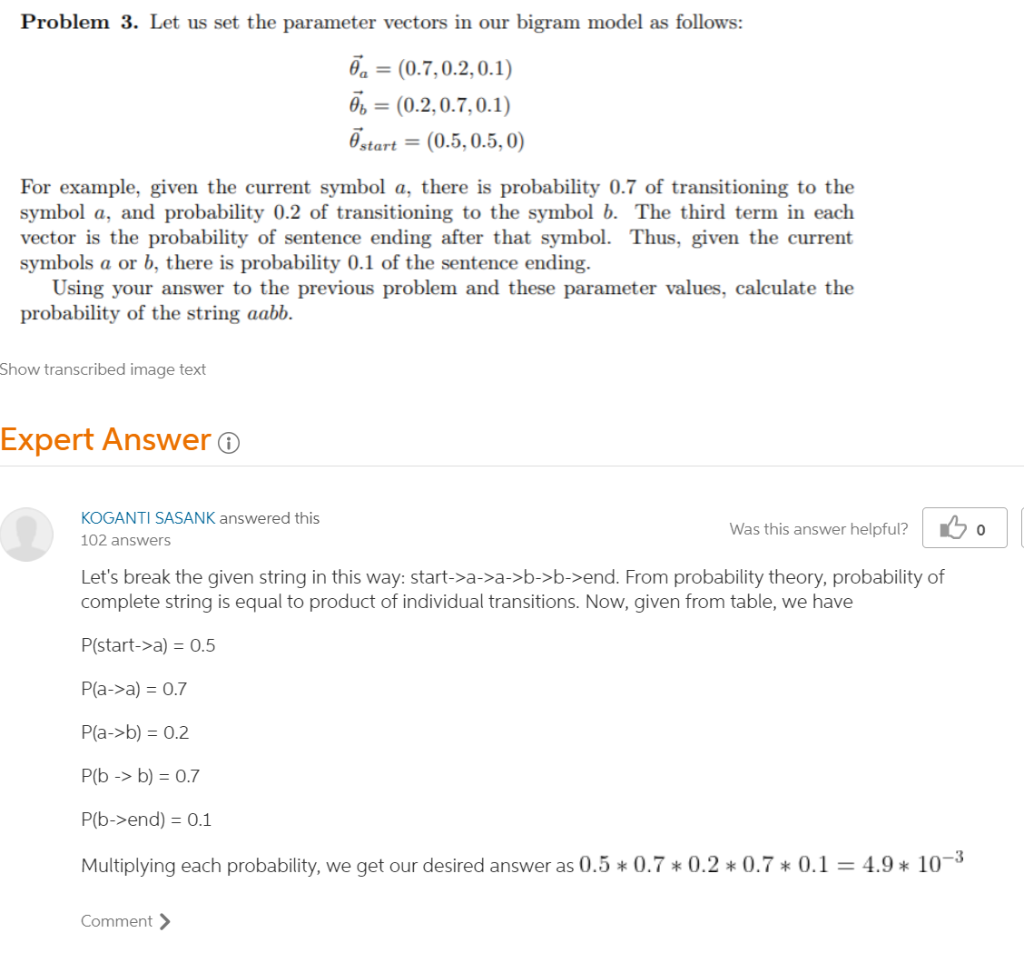 Solved Problem 3. Let us set the parameter vectors in our | Chegg.com