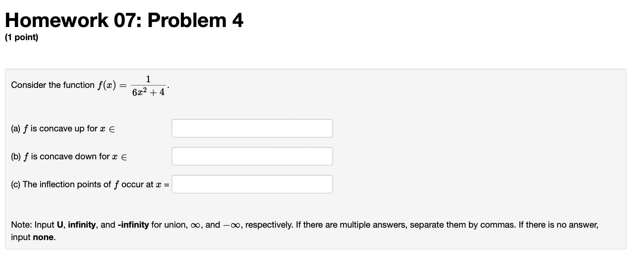 Solved Homework 07: Problem 4 (1 point) Consider the | Chegg.com