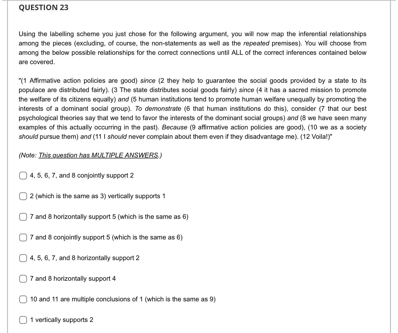QUESTION 22 Diagram the following argument by | Chegg.com