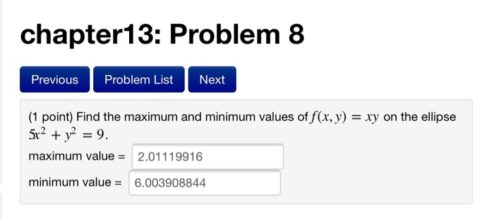 Solved chapter13: Problem 8 PreviouS Problem List Next (1 | Chegg.com