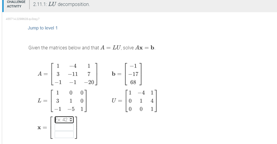 Solved Jump to level 1 Given the matrices below and that | Chegg.com
