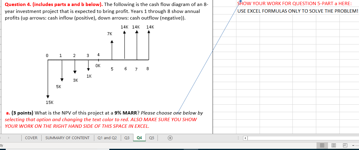 Solved SHOW YOUR WORK FOR QUESTION 5-PART a HERE: USE EXCEL | Chegg.com