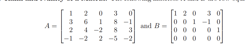Solved a)Find a basis for the row space of A b) Find a basis | Chegg.com