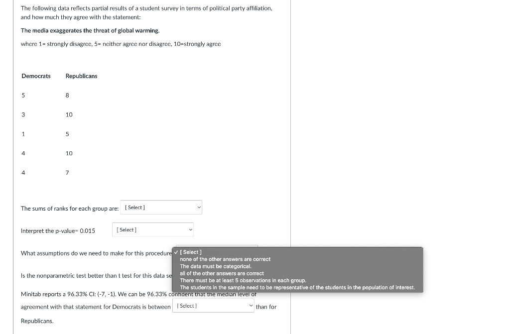 Solved The following data reflects partial results of a | Chegg.com
