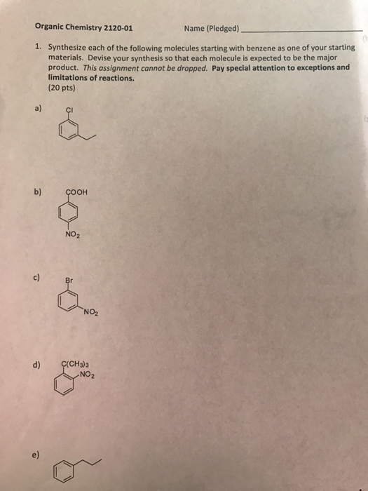 Solved Synthesize each of the following molecules starting | Chegg.com