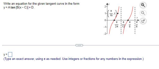 Solved Write An Equation For The Given Tangent Curve In The