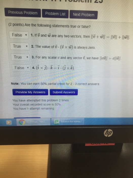 Solved Previous Problem Problem List Next Problem (2 points) | Chegg.com