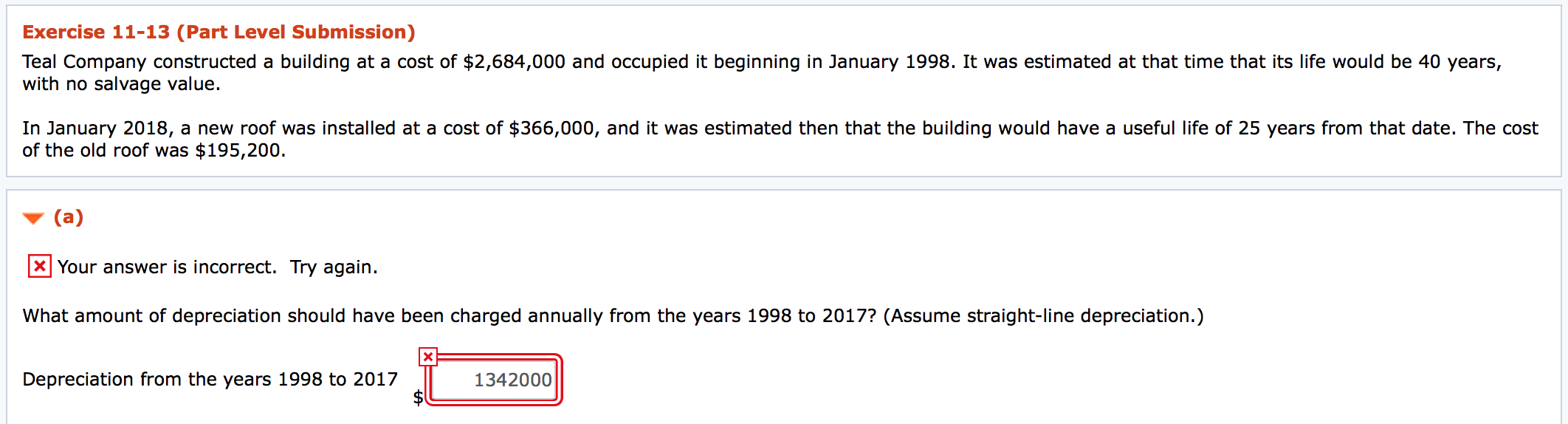Solved Exercise 11-13 (Part Level Submission) Teal Company | Chegg.com