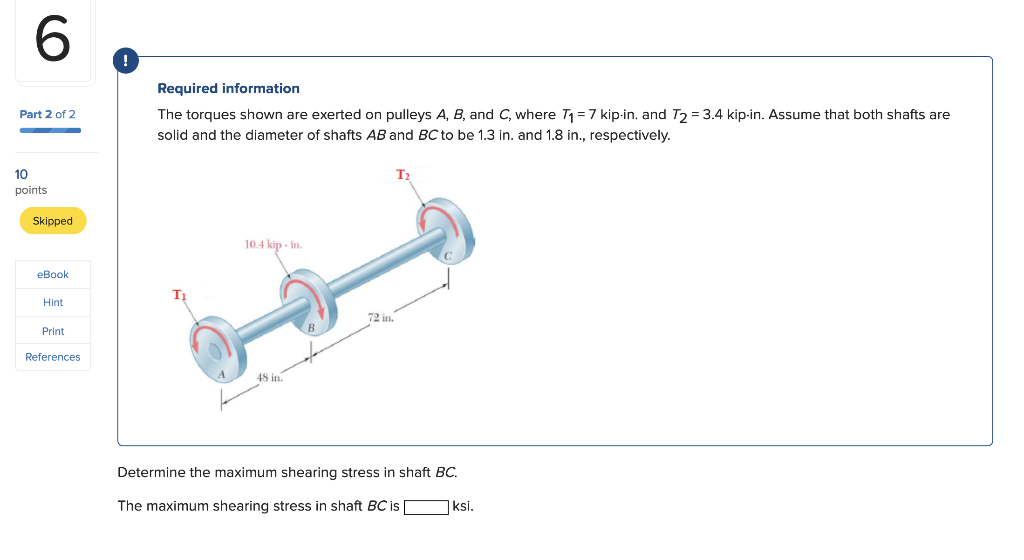 Solved 5 Part 1 of 2 Required information The torques shown | Chegg.com