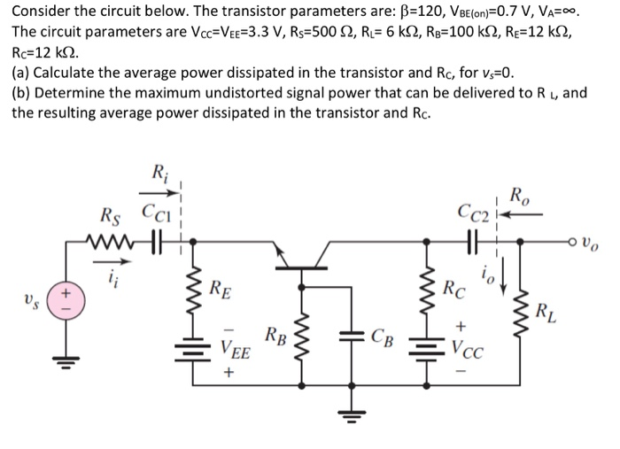 Consider the circuit below. The transistor parameters | Chegg.com