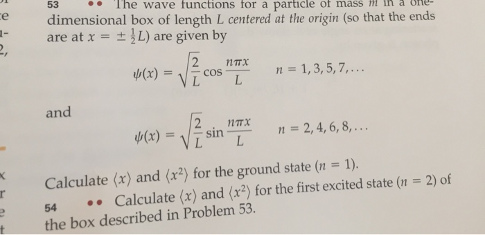 Solved 53 The wave functions for a particle of mass in à | Chegg.com