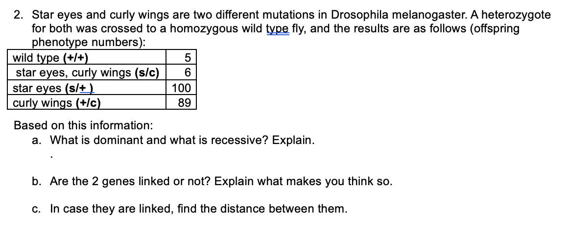 Solved 2. Star eyes and curly wings are two different | Chegg.com