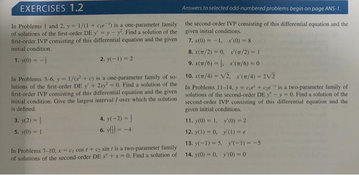 Solved EXERCISES 1.2 Answers to selected odd-numbered | Chegg.com