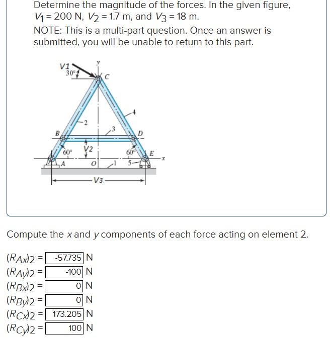 Solved Determine the magnitude of the forces. In the given | Chegg.com