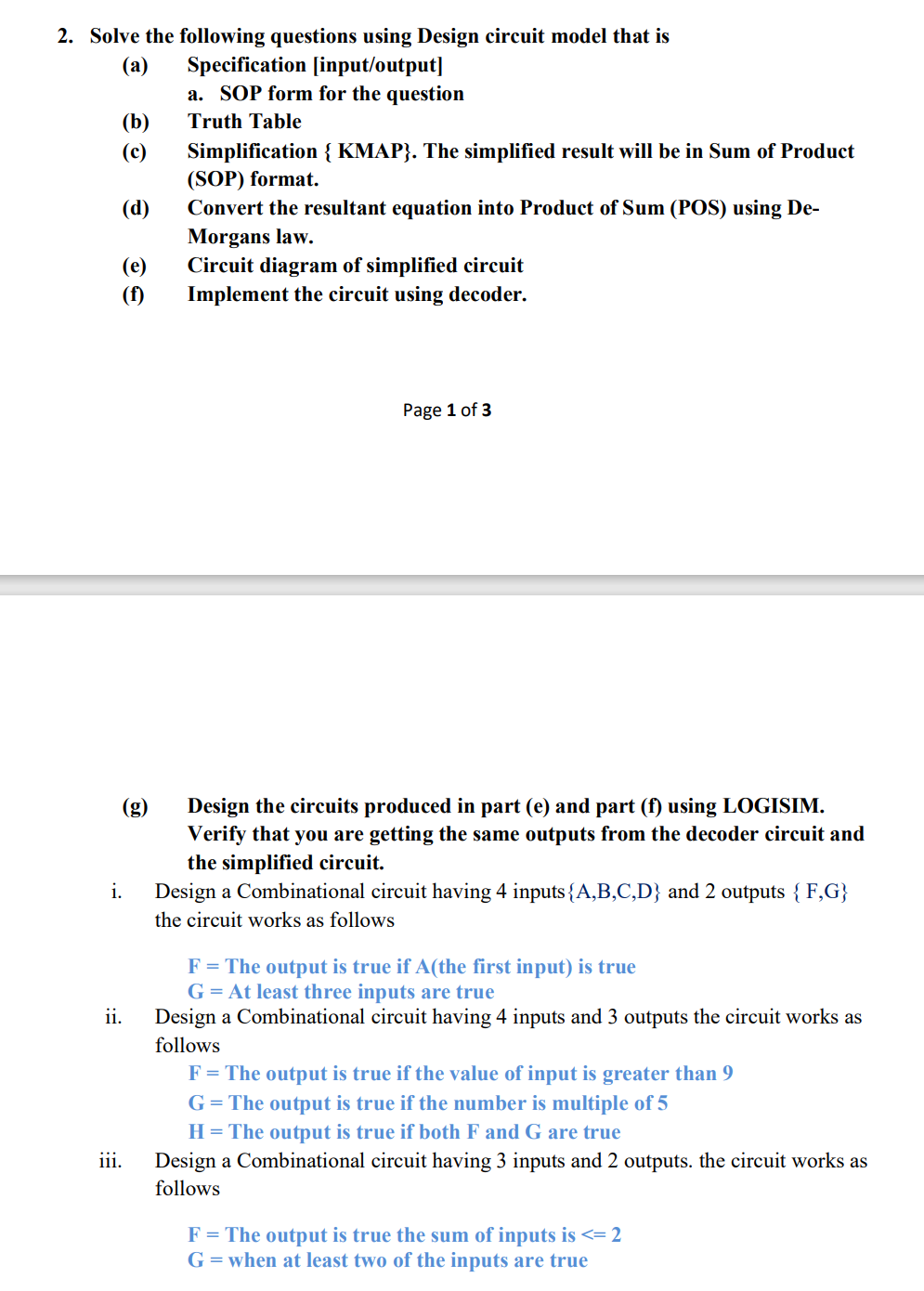 Solved 2. Solve the following questions using Design circuit | Chegg.com