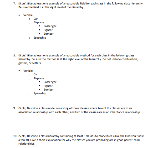 Solved 7. ( 5 ﻿pts ) ﻿Give at least one example of a | Chegg.com