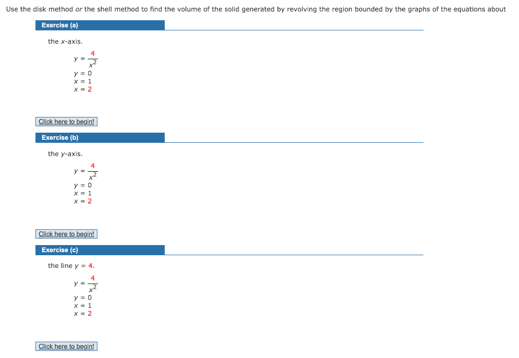 Solved Use the disk method or the shell method to find the | Chegg.com