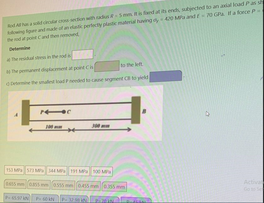 Rod AB has a solid circular cross-section with radius | Chegg.com