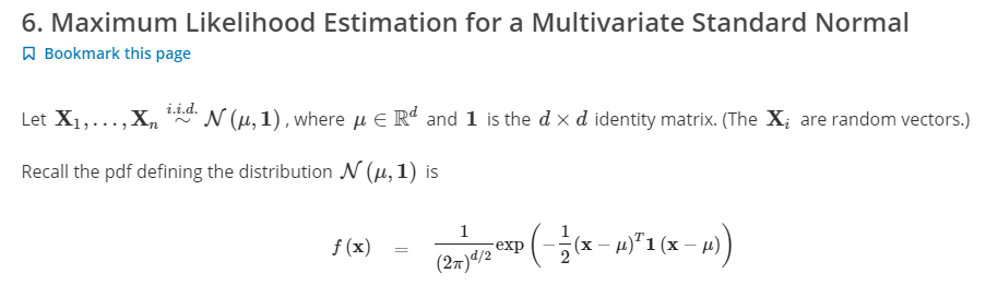 6. Maximum Likelihood Estimation for a Multivariate | Chegg.com