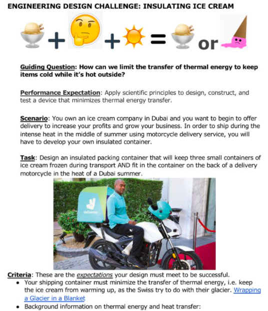 ENGINEERING DESIGN CHALLENGE: INSULATING ICE CREAM + | Chegg.com