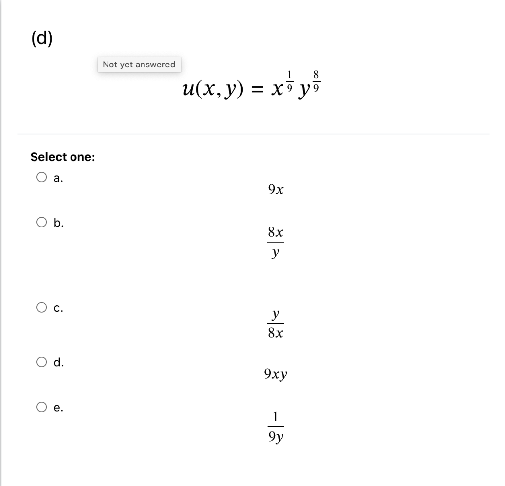 Solved Find the marginal rate of substitution of y for x | Chegg.com