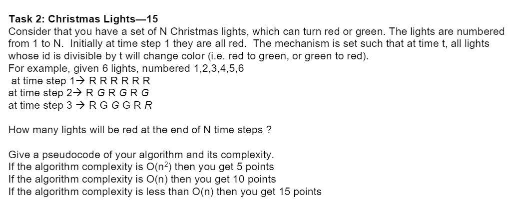 Solved Task 2: Christmas lights—15 Consider that you have a | Chegg.com
