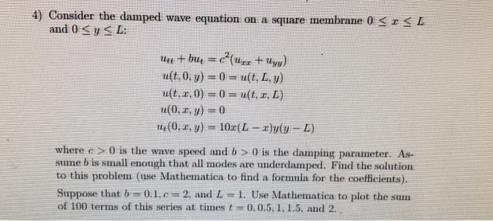 Solved Consider the damped wave equation on a square | Chegg.com