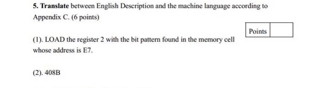 Solved Translate between English Description and the machine | Chegg.com