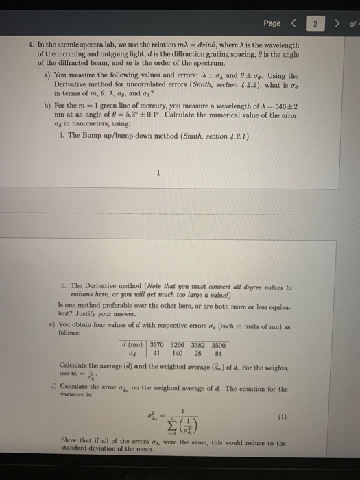 Solved Page of a . In the atomic spectra lab, we use the | Chegg.com