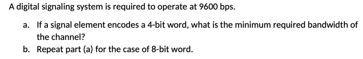 Solved A digital signaling system is required to operate at | Chegg.com