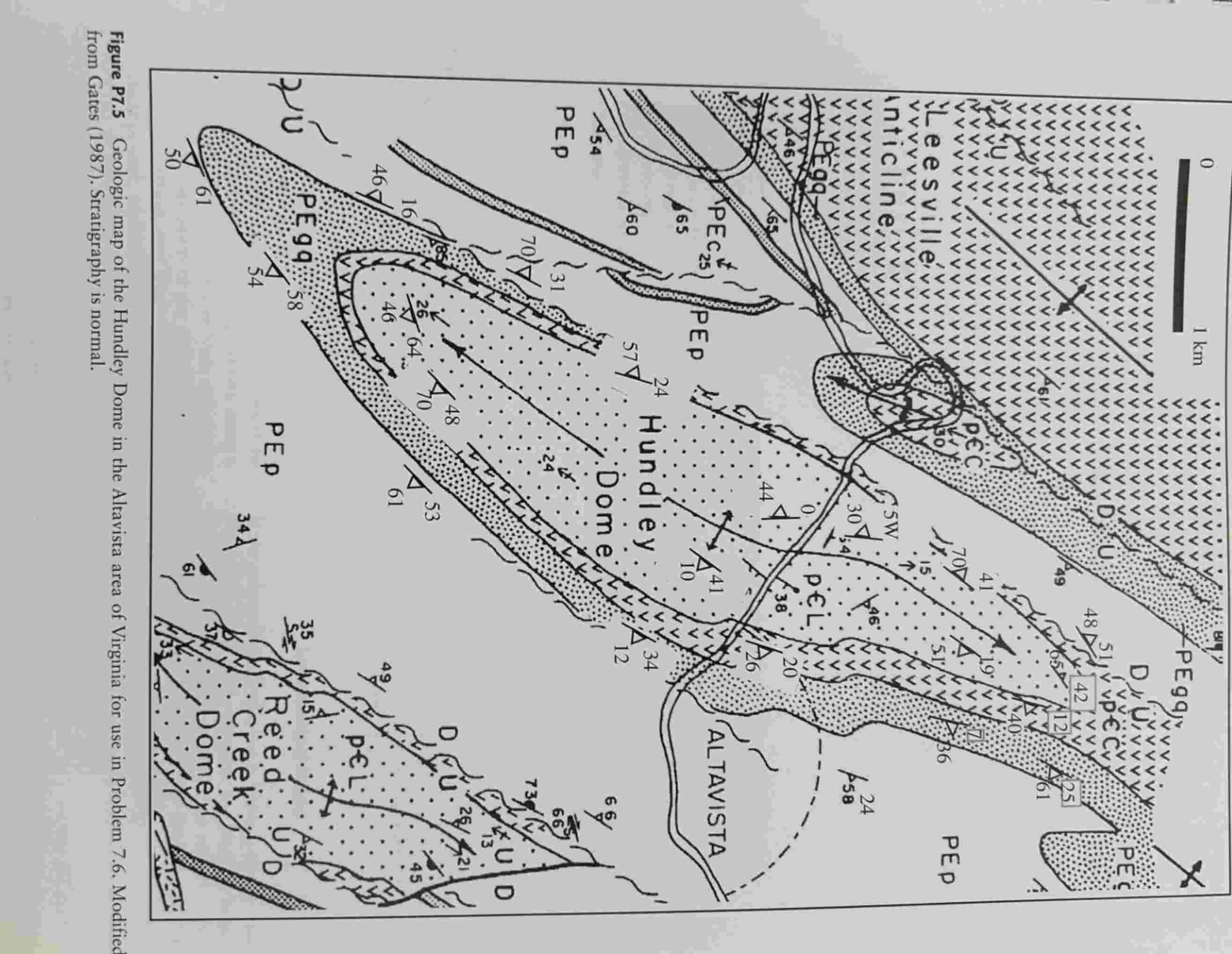 Solved Problem 7.6Figure P7.13 ﻿is a geologic map of the | Chegg.com