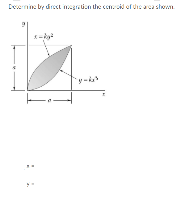 Solved Determine by direct integration the centroid of the | Chegg.com