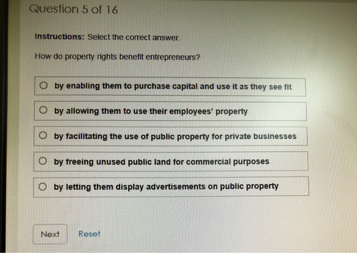 Solved Question 5 of 16 Instructions: Select the correct | Chegg.com