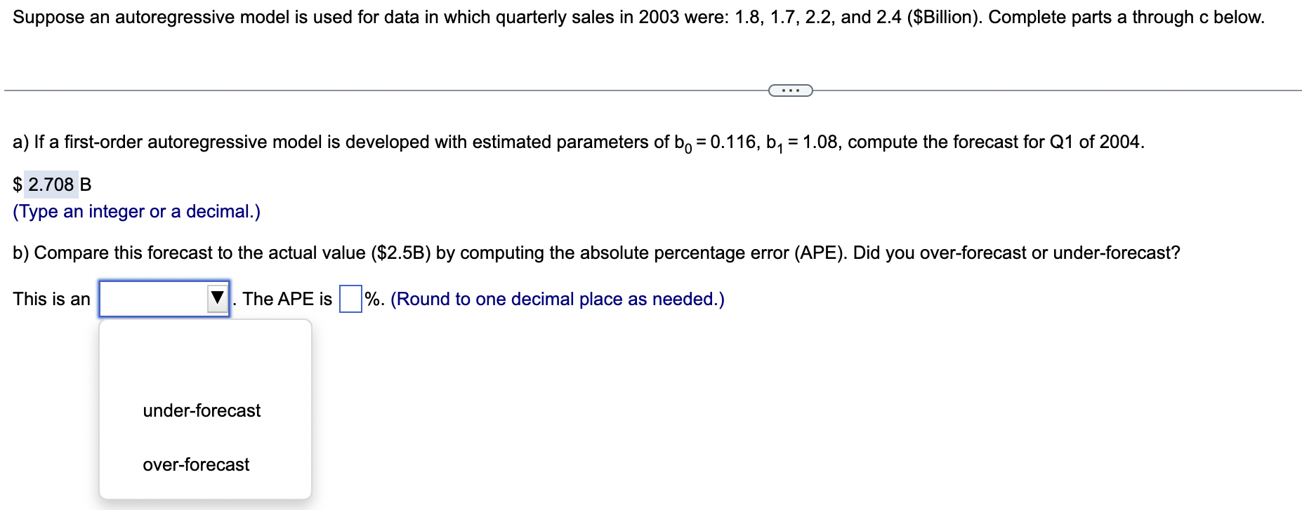 Solved a) If a first-order autoregressive model is developed | Chegg.com