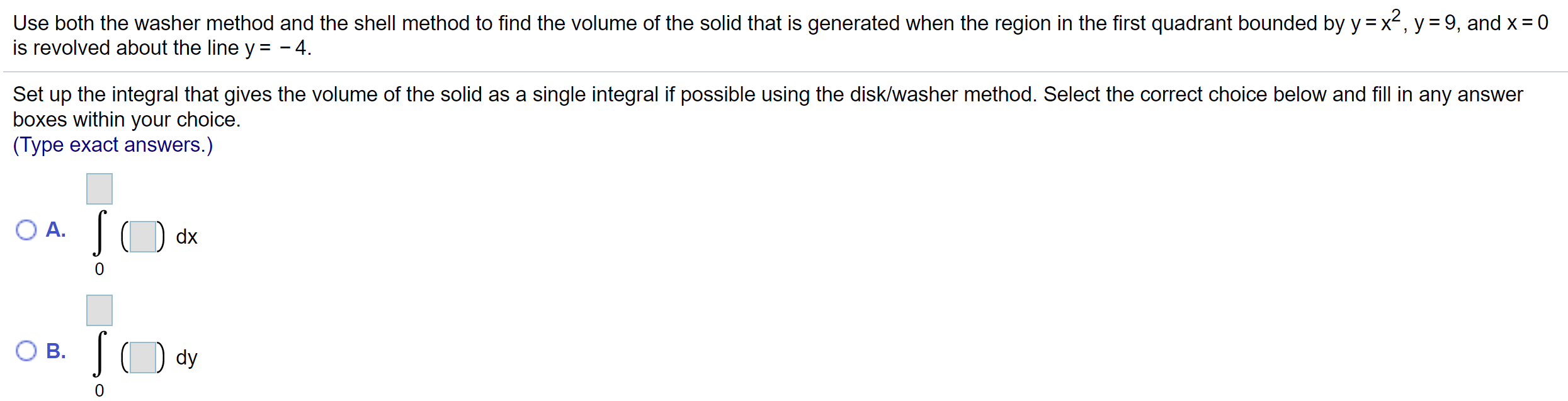 Solved Use both the washer method and the shell method to | Chegg.com