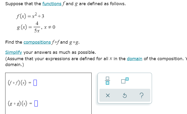 Solved Suppose that the functions fand g are defined as | Chegg.com