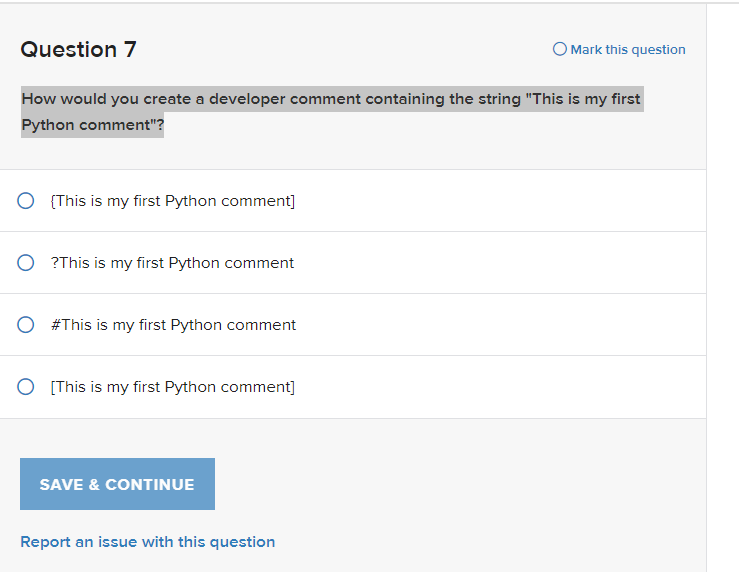Solved How would you create a developer comment containing | Chegg.com