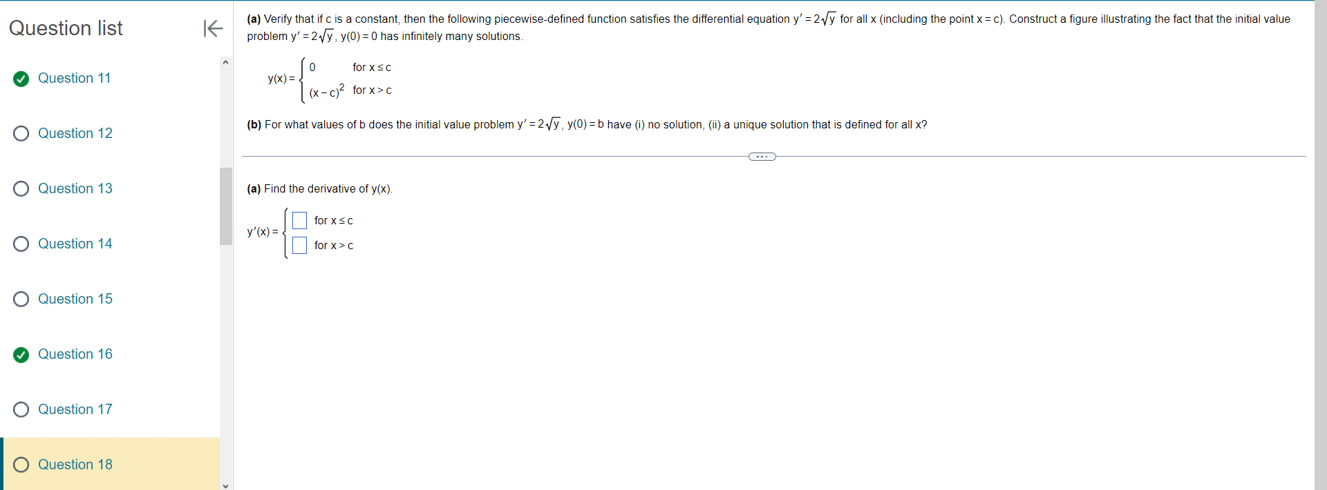 Solved (a) Verify that if c is a constant, then the | Chegg.com