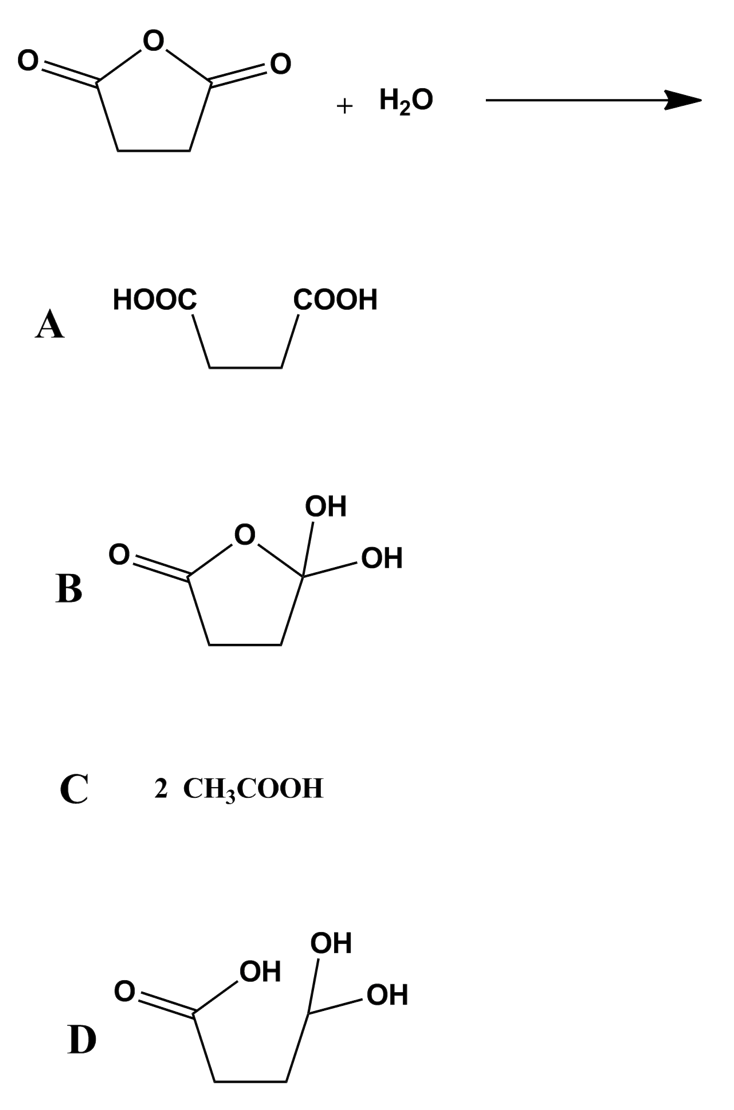 Solved о + Н,0 HOOC COOH A ОН ОН B С 2 CH3COOH ОН ОН ОН D | Chegg.com