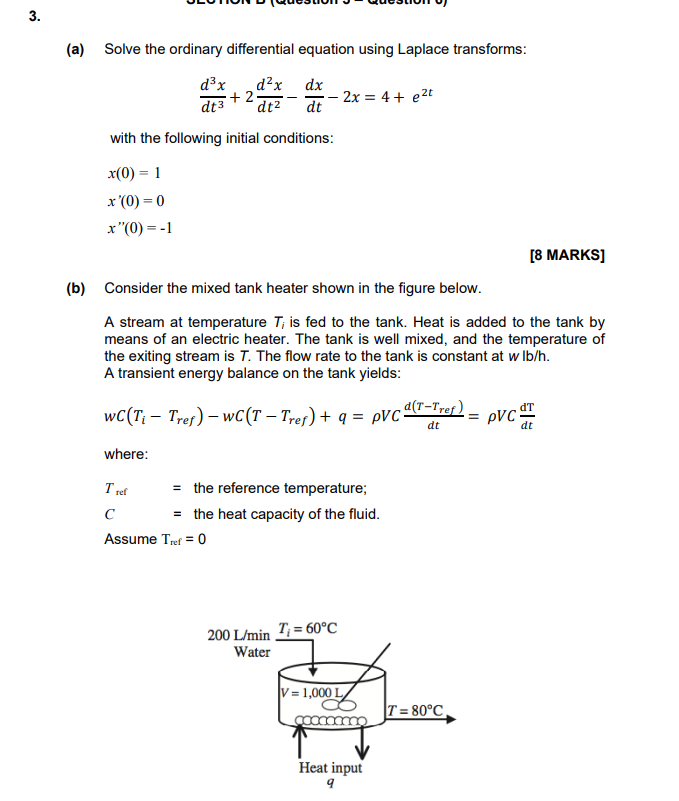Solved 3. (a) Solve the ordinary differential equation using | Chegg.com