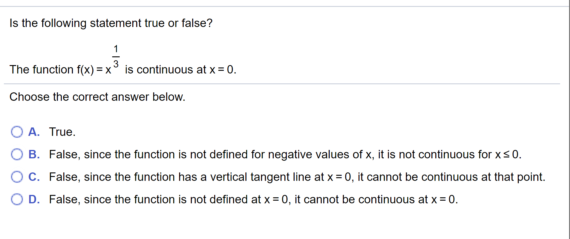 Solved Is the following statement true or false? 1 3 The | Chegg.com