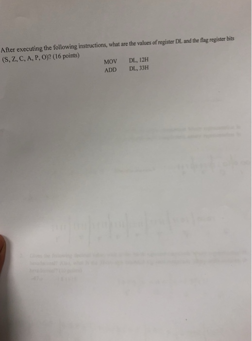 Solved After executing the following instructions, what are | Chegg.com