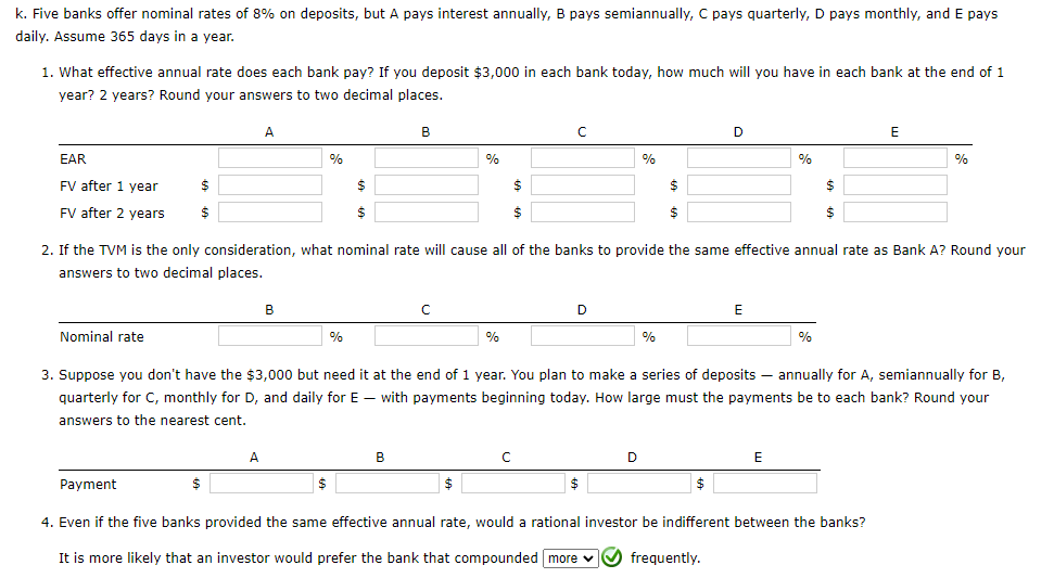 Solved . Five banks offer nominal rates of 8% on deposits, | Chegg.com