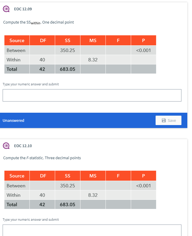 Solved Compute the SS. One decimal point Compute the | Chegg.com