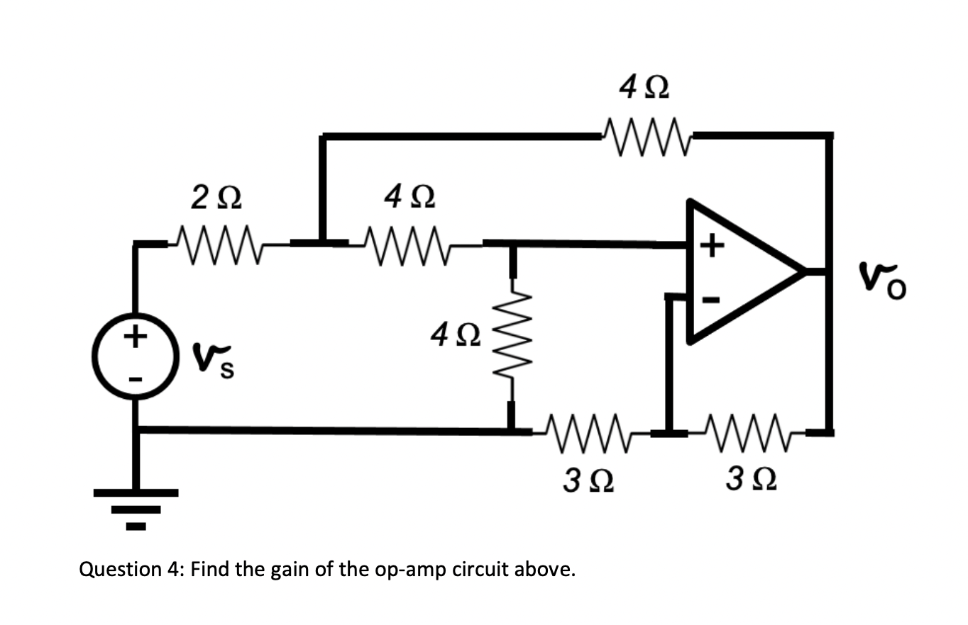 Solved Question 4: Find the gain of the op-amp circuit | Chegg.com