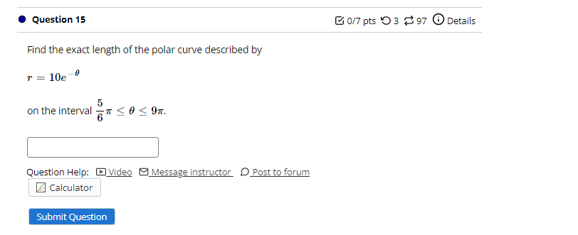 Solved Question 13 Find the area inside the loop of the | Chegg.com