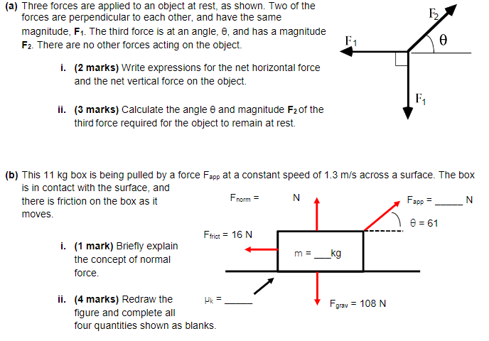 Solved (a) Three forces are applied to an object at rest, as | Chegg.com