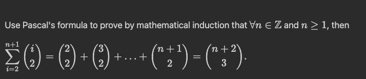 Solved Use Pascal's formula to prove by mathematical | Chegg.com